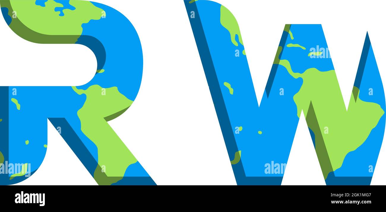 Initial RW logo design with World Map style, Logo business branding ...