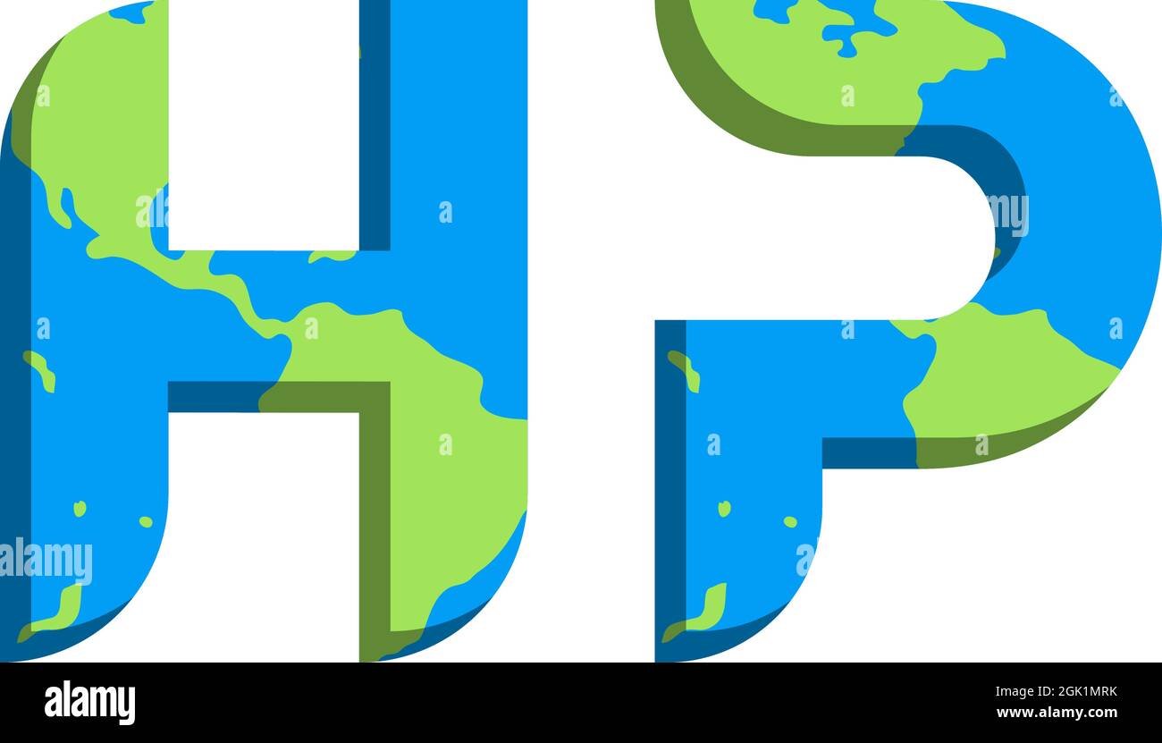 Initial HP logo design with World Map style, Logo business branding ...