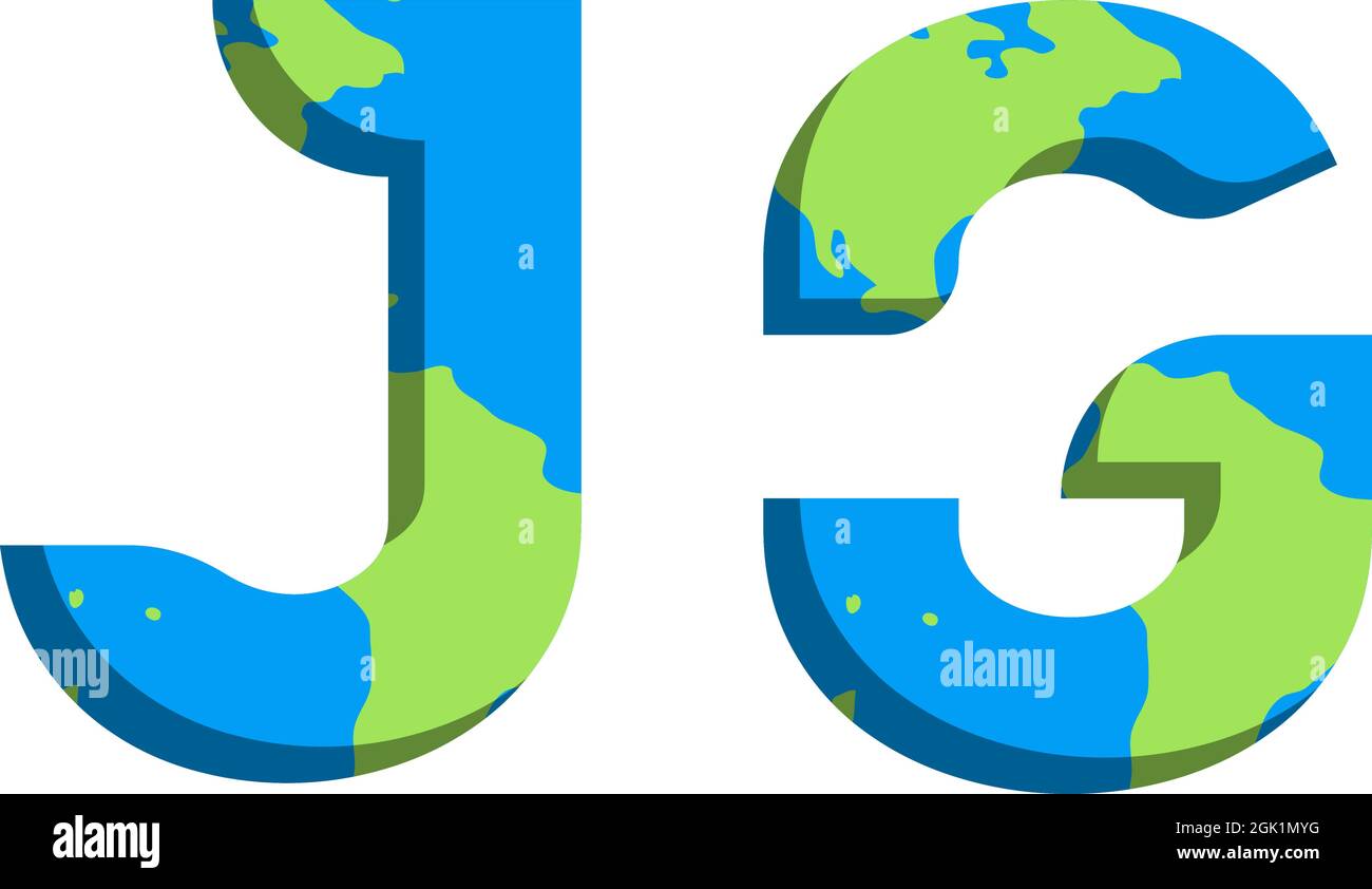 Initial JG logo design with World Map style, Logo business branding ...