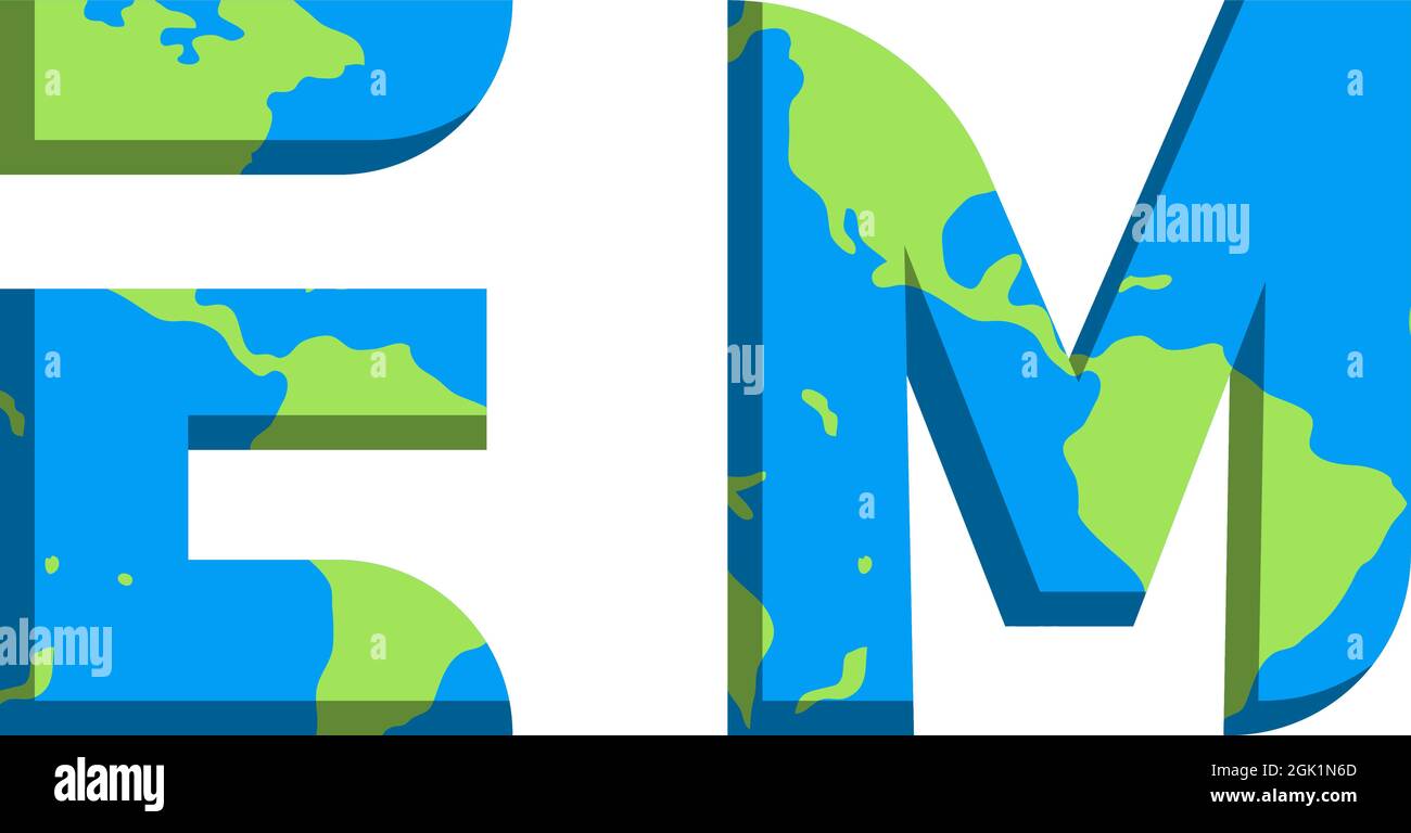 Initial EM logo design with World Map style, Logo business branding ...