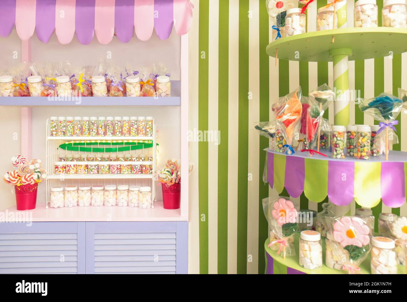 Beautiful interior of candy shop Stock Photo - Alamy