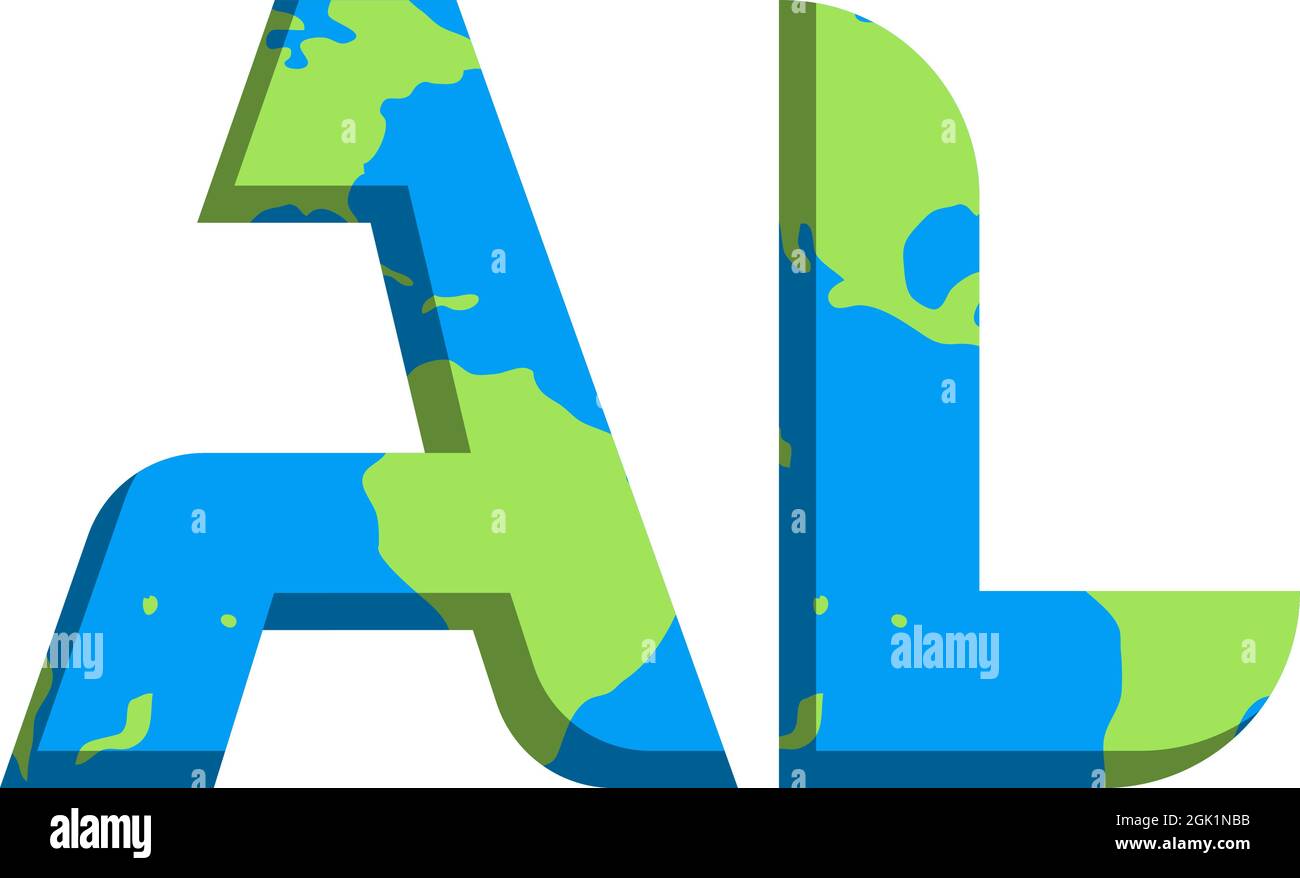 Initial AL logo design with World Map style, Logo business branding ...