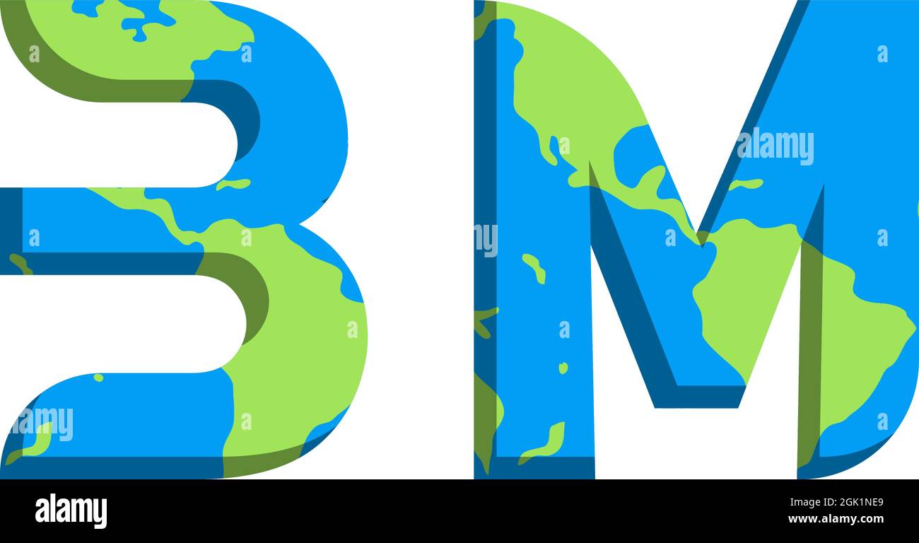 Initial BM logo design with World Map style, Logo business branding ...
