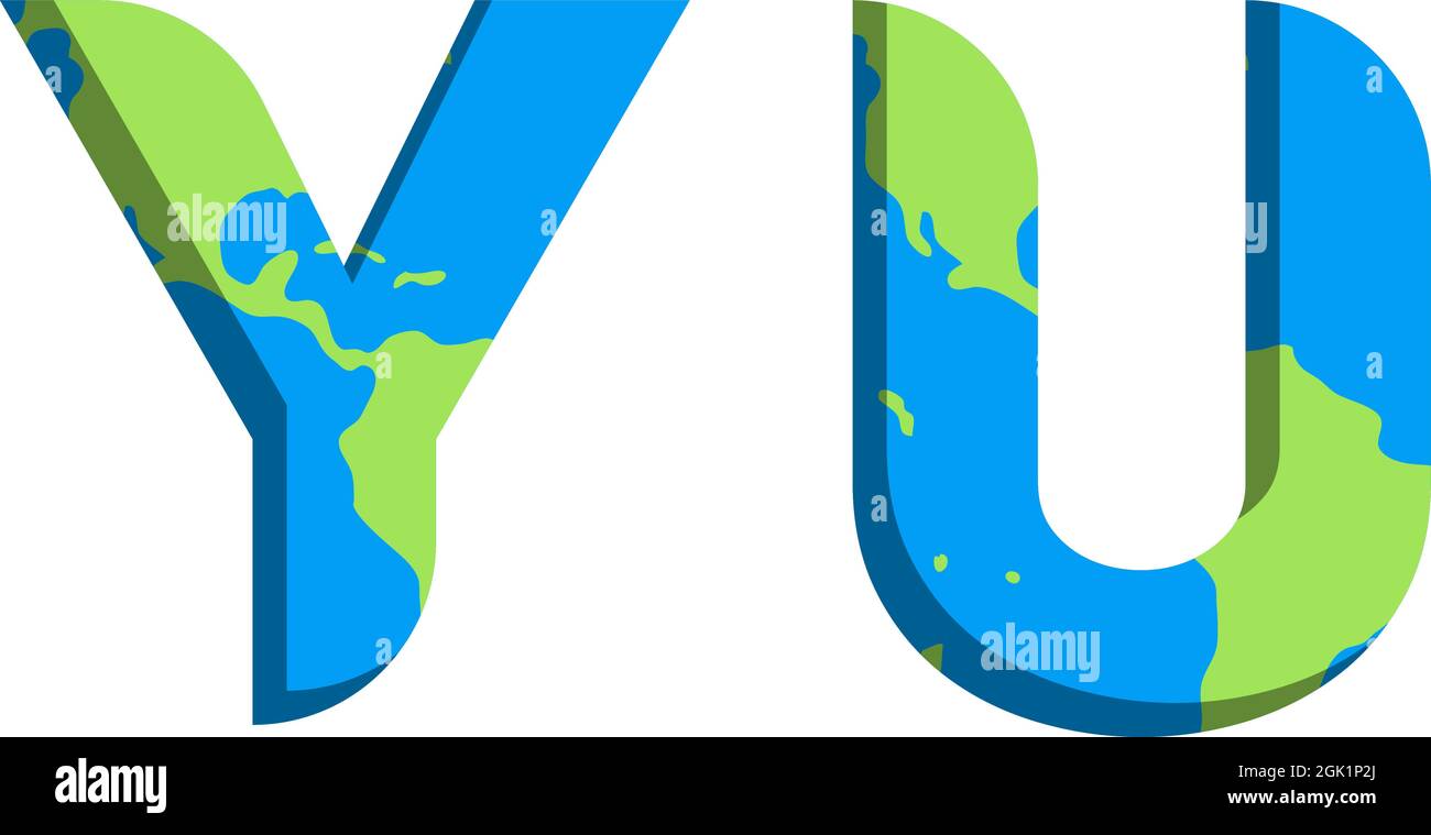 Initial YU logo design with World Map style, Logo business branding ...