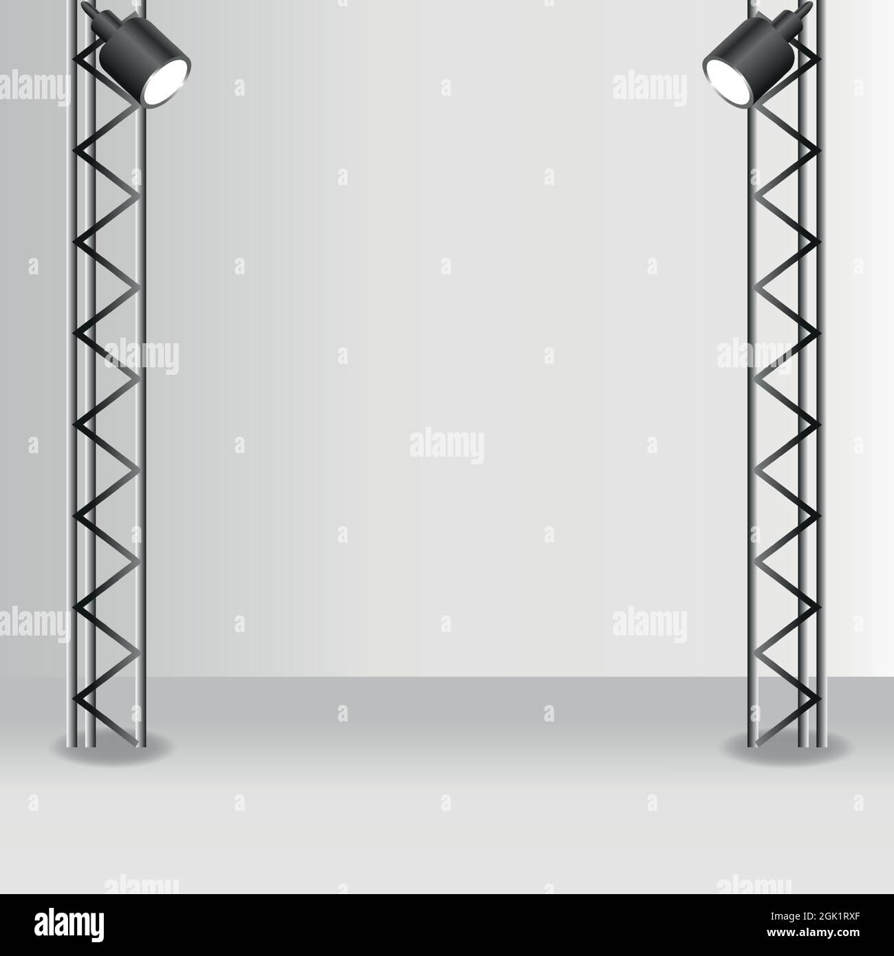 Realistic light studio with spotlights lighting - Vector illustration ...