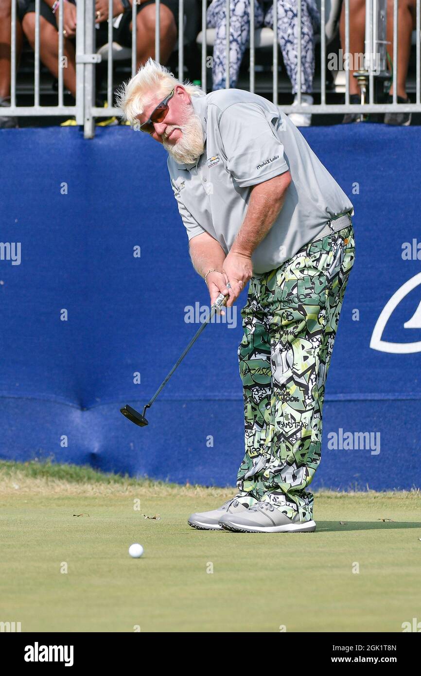 September 12, 2021: John Daly from Dardanelle Arkansas putts on the ...