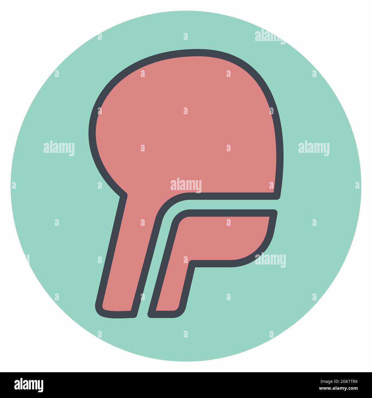 Icon Vector of Trachea - Color Mate Style - Simple illustration ...