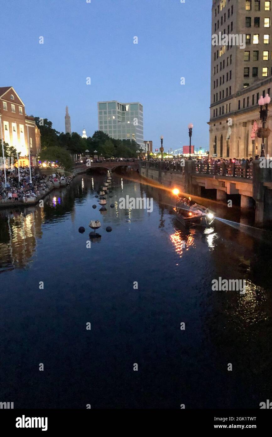Bonfires burn during WaterFire sculpture by Barnaby Evans on three ...