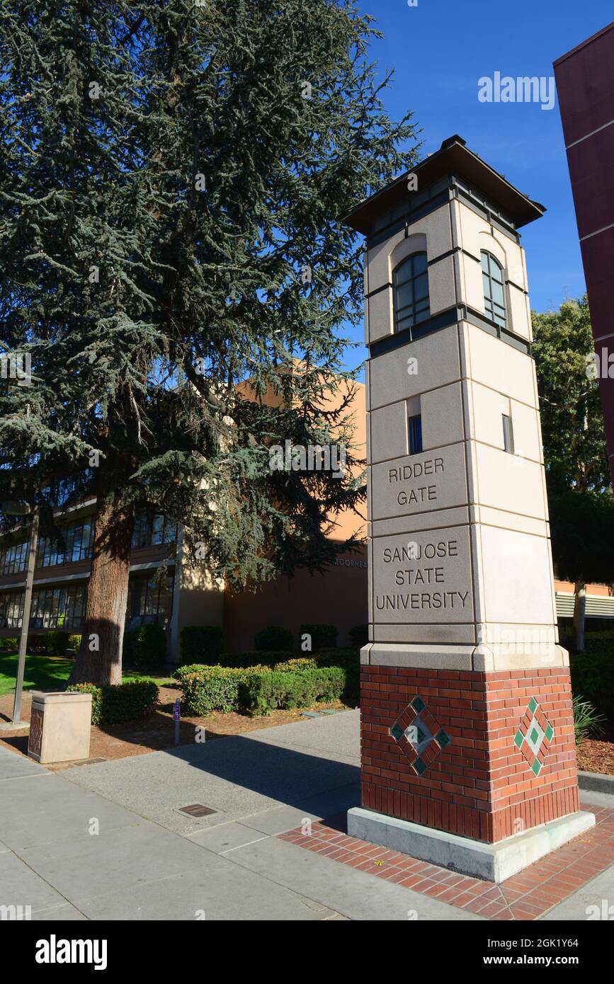 Ridder Gate at San Jose State University campus in downtown San Jose ...