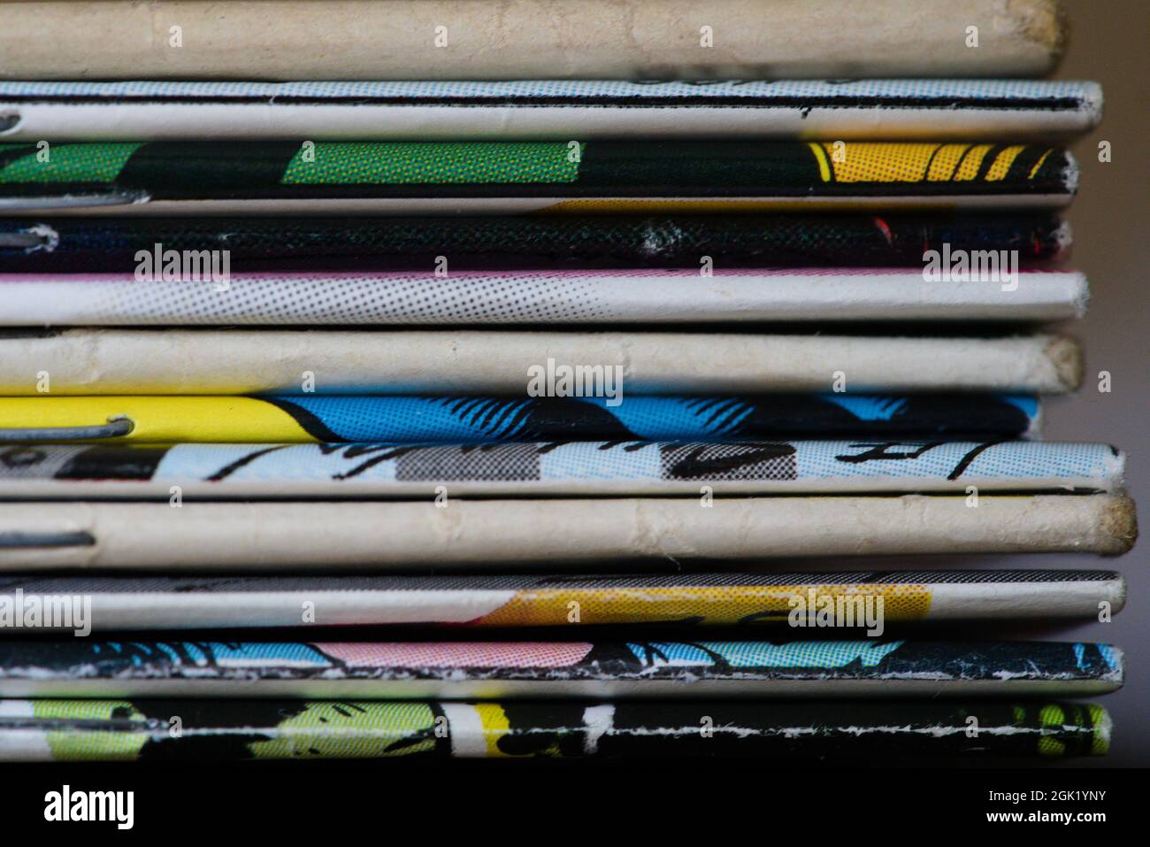 close up of a stack of classic comics Stock Photo - Alamy