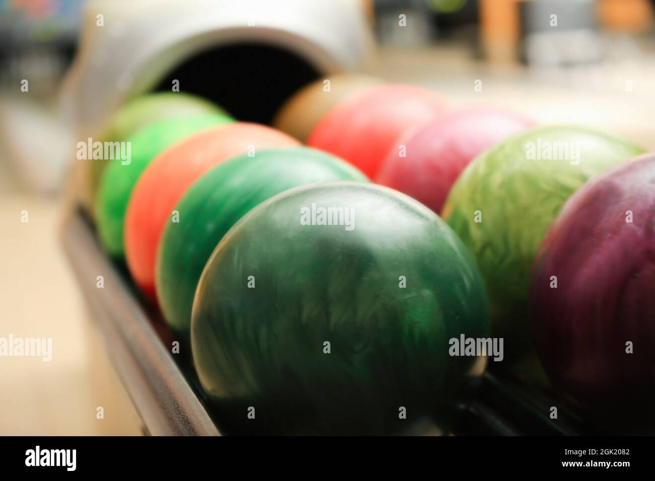 Bowling balls in rack hi-res stock photography and images - Alamy