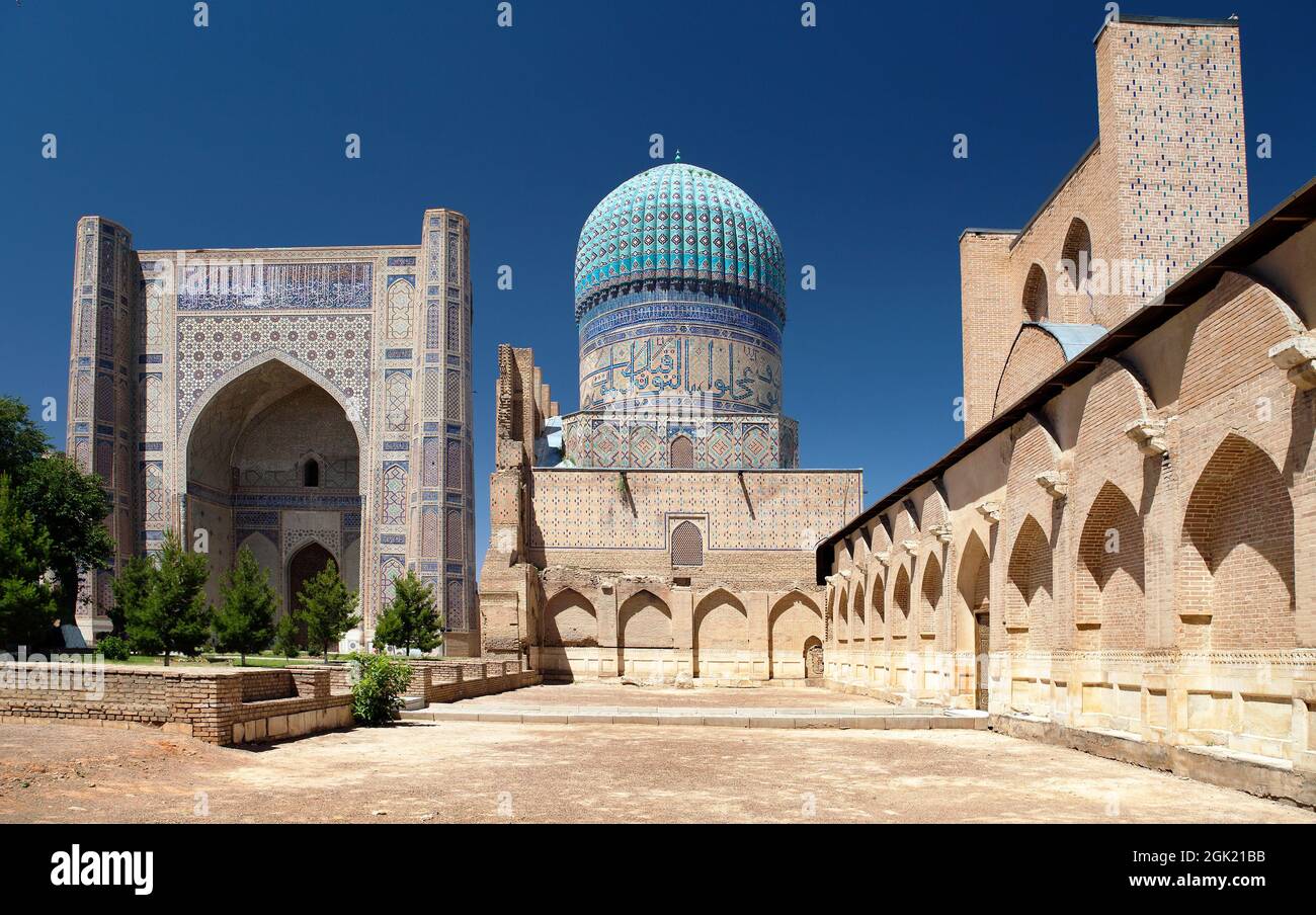 View from Bibi-Khanym mosque - Registan - Samarkand - Uzbekistan Stock ...