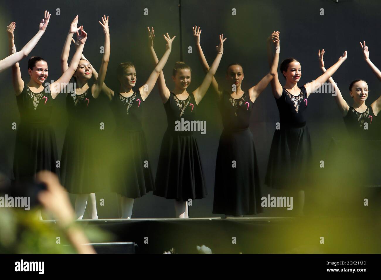 Bucharest, Romania. 12th Sep, 2021. Ballet students perform on a stage ...