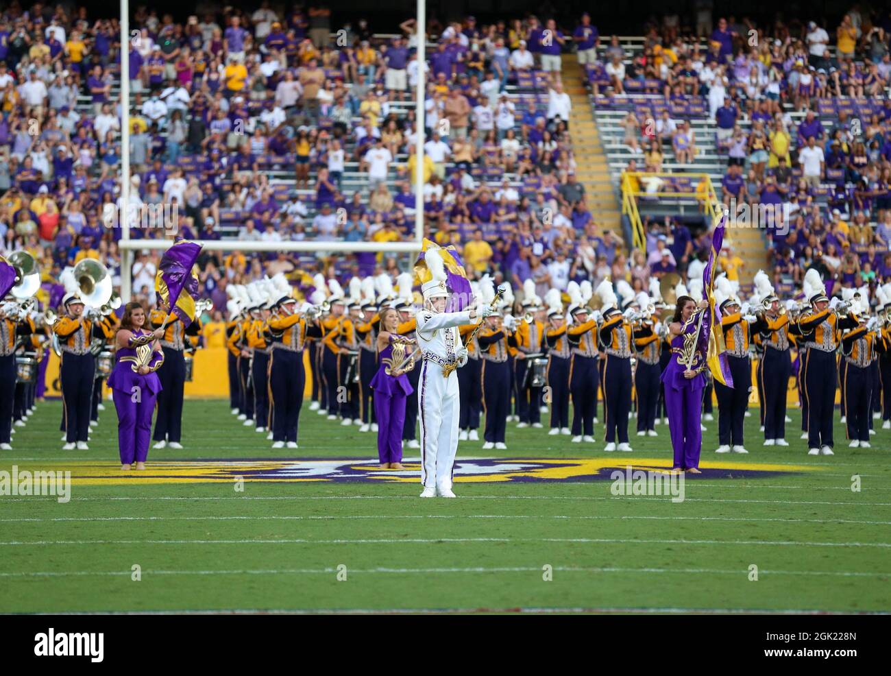 September 11, 2021: The LSU Marching Band takes the field for pregame ...