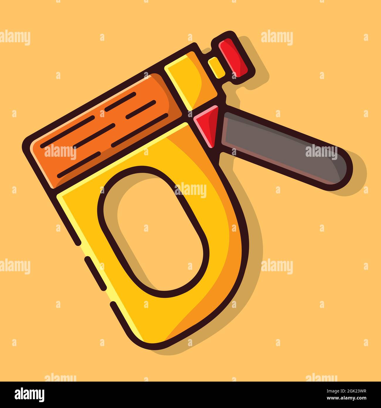 Staples gun isolated cartoon vector illustration in flat style Stock ...