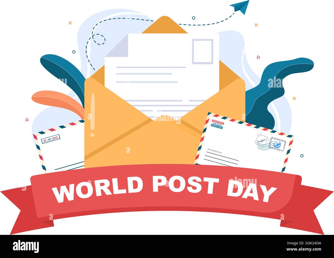 World Post Day Background Which is Celebrated on October 9 with Mail ...