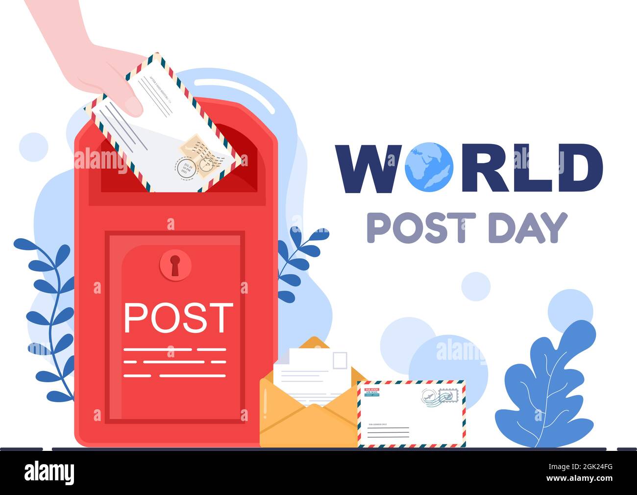 World Post Day Background Which is Celebrated on October 9 with Mail ...