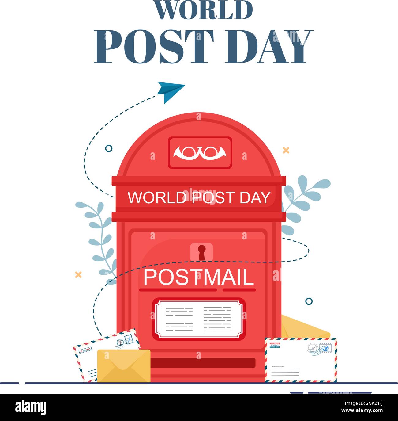 World Post Day Background Which is Celebrated on October 9 with Mail ...