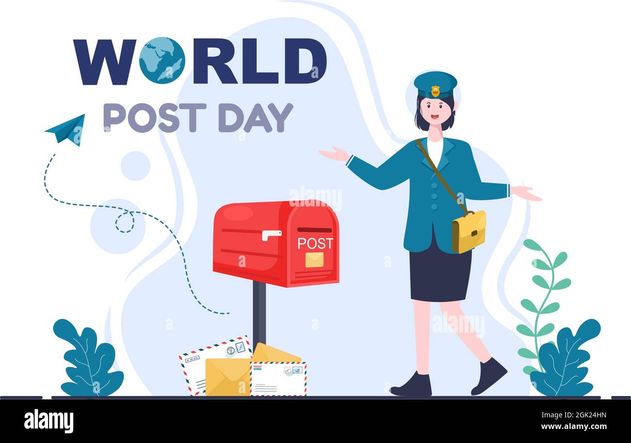 World Post Day Background Which is Celebrated on October 9 with Mail ...