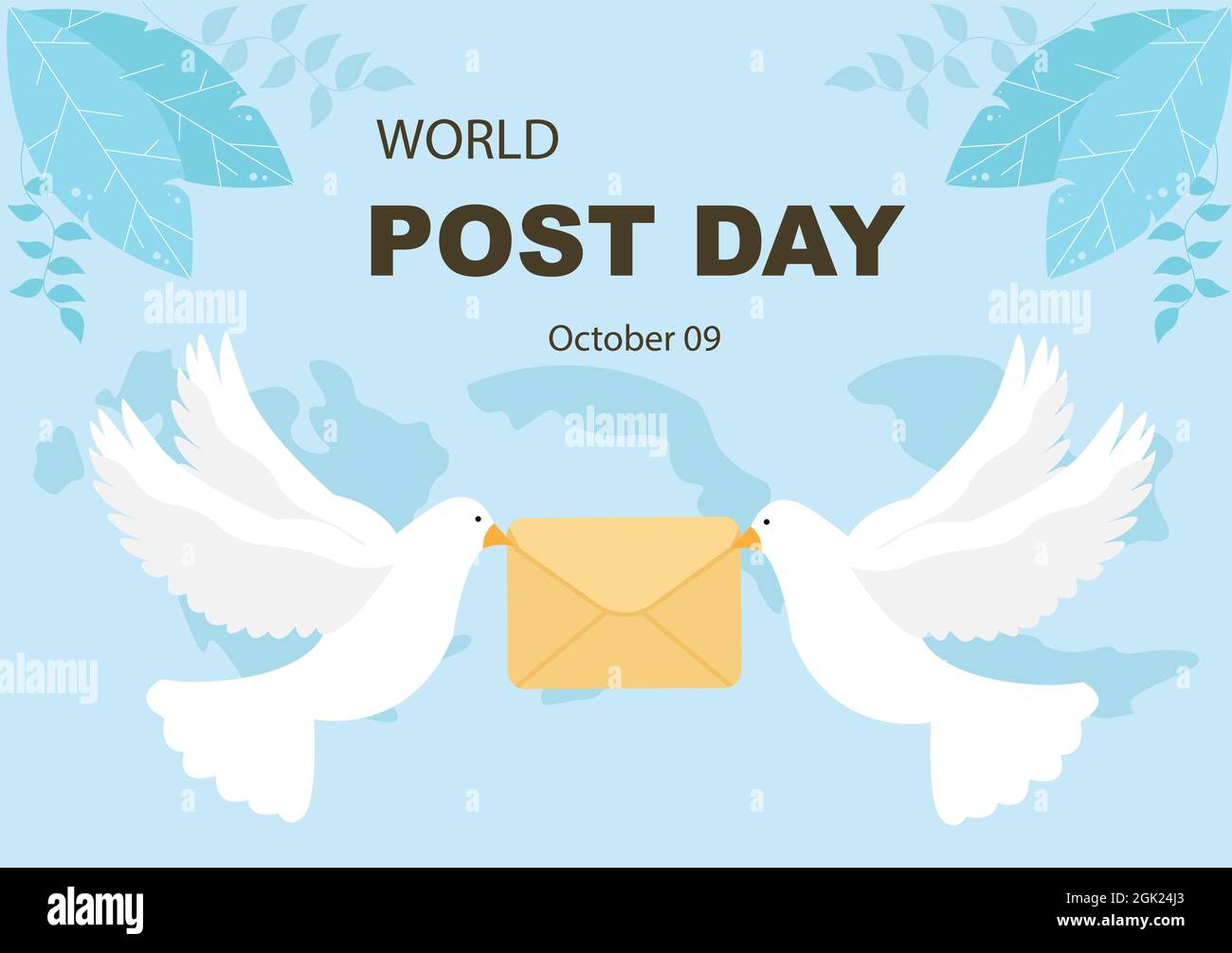 World Post Day Background Which is Celebrated on October 9 with Mail ...