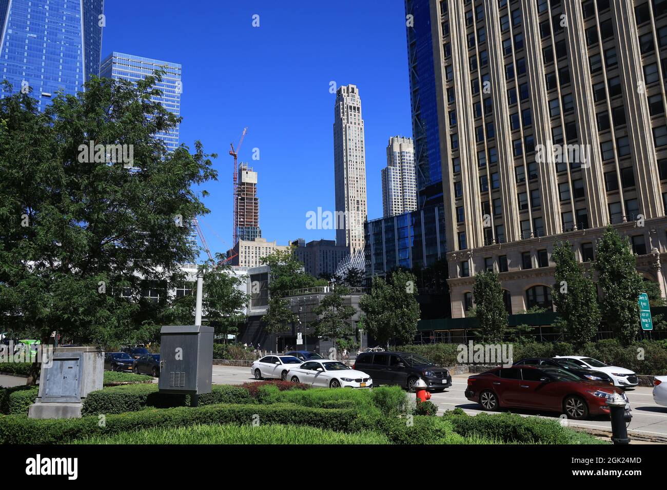 The Liberty Street Bridge spanning West Street. The bridge has been ...