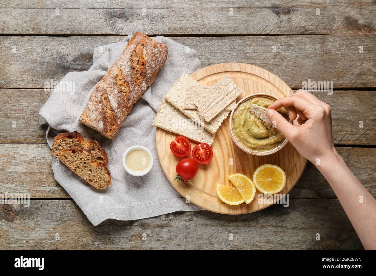 Man eating hummus hi-res stock photography and images - Alamy