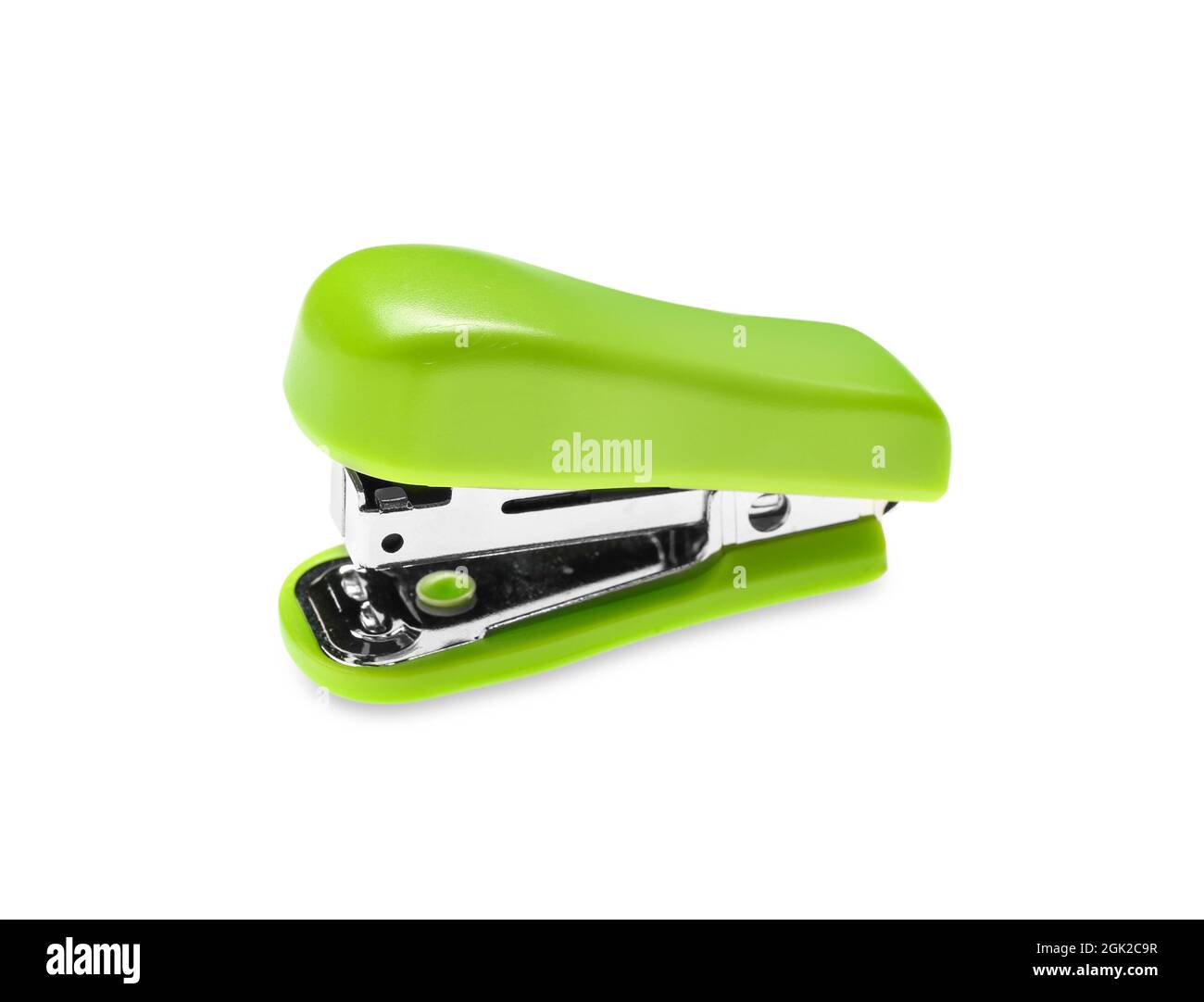 Green stapler isolated on white background Stock Photo - Alamy