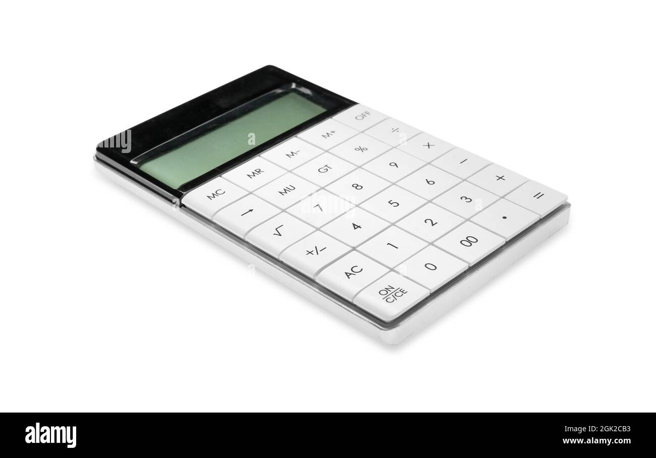 Modern digital calculator isolated on white background Stock Photo - Alamy
