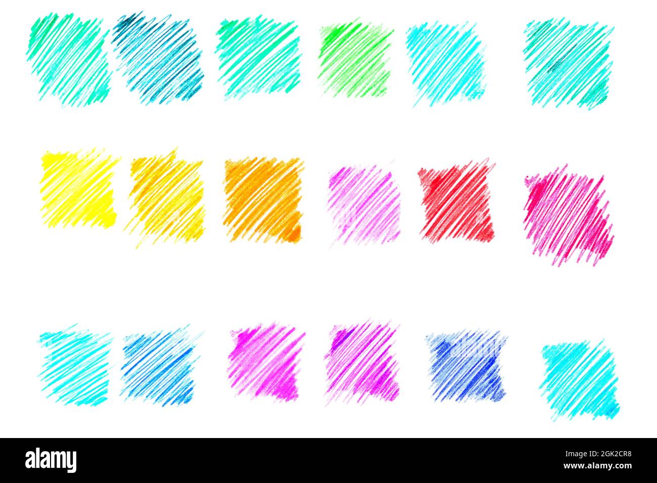 Colorful markers palette on white background Stock Photo - Alamy