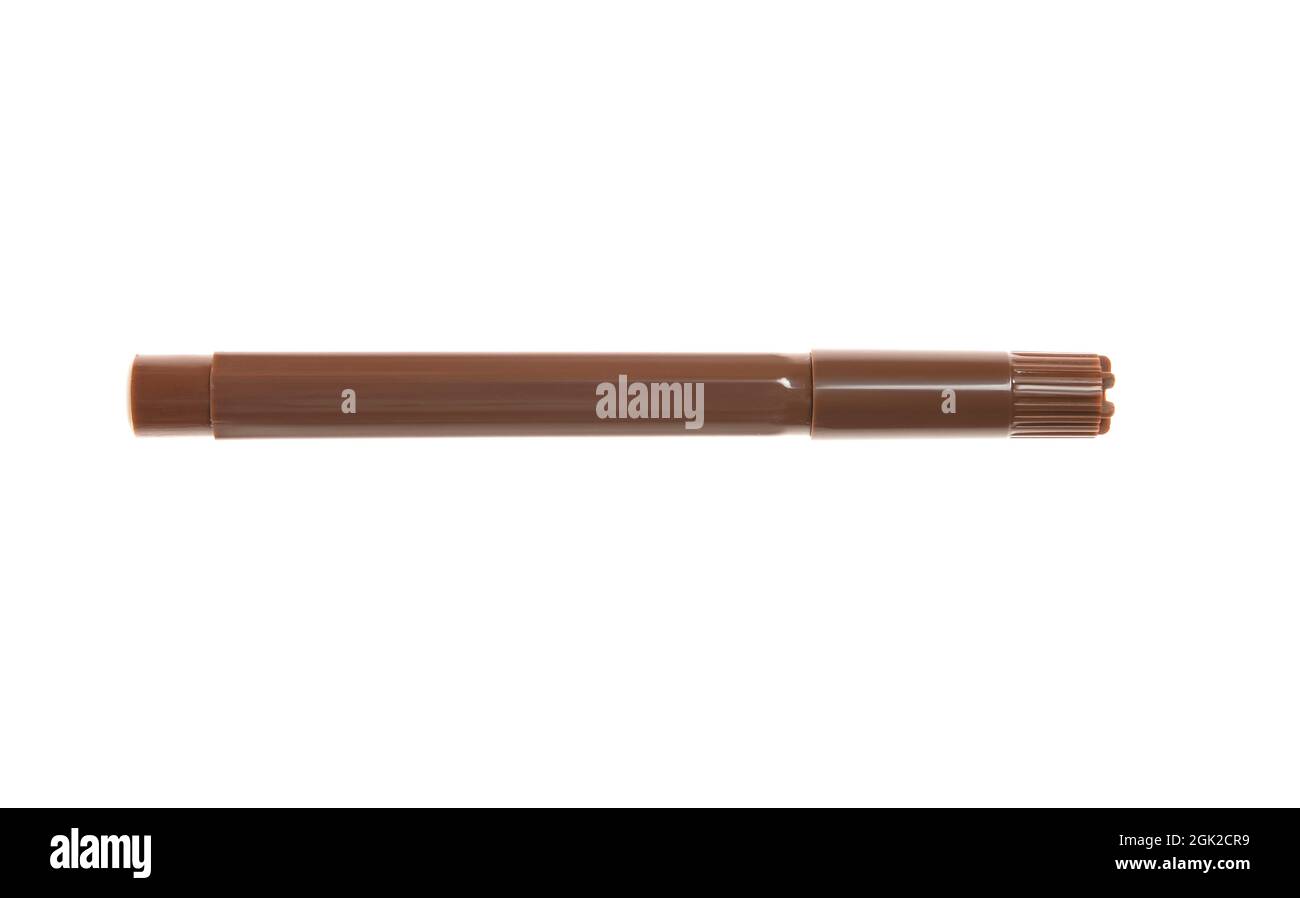 Brown marker on white background Stock Photo - Alamy