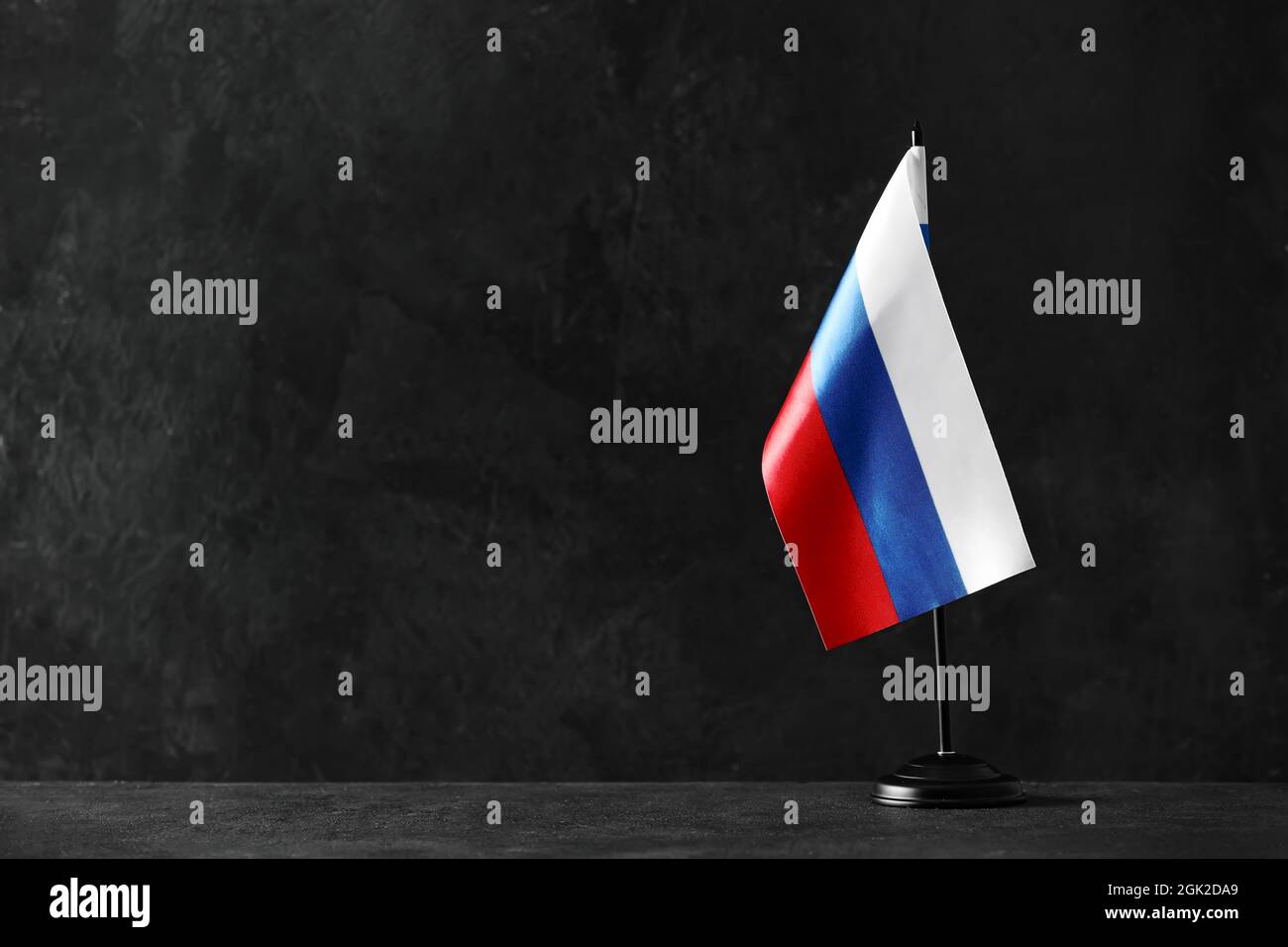 Russian flag on black background Stock Photo - Alamy