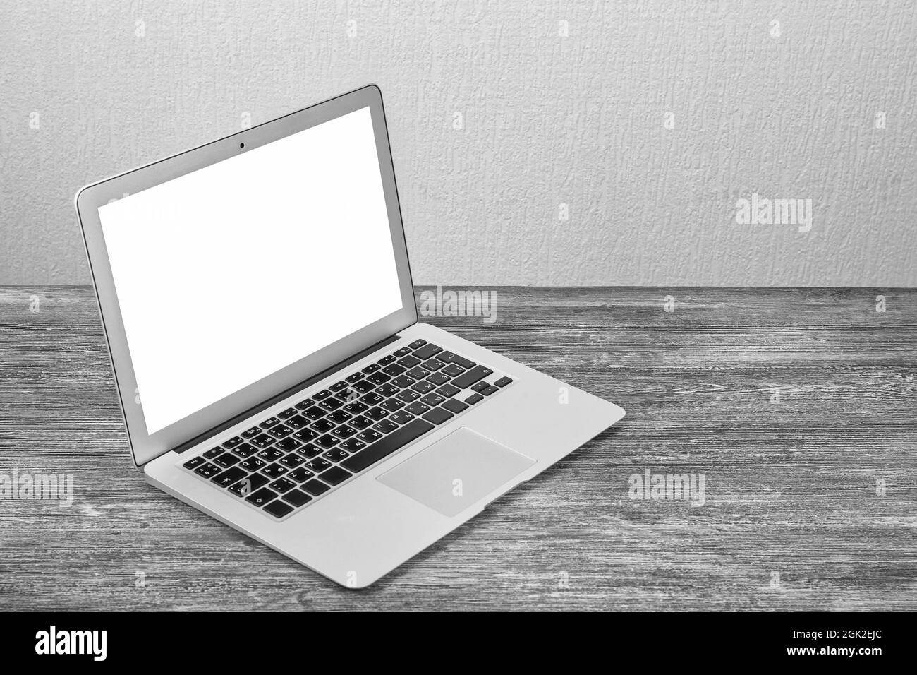 Modern laptop on light background Stock Photo - Alamy