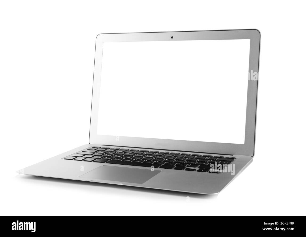 Modern laptop on white background Stock Photo - Alamy