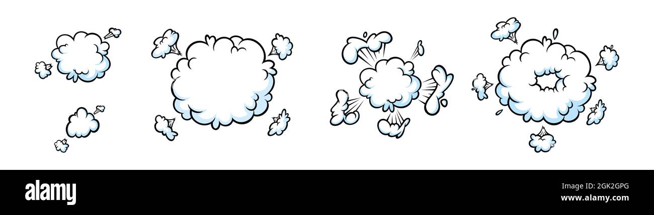 Surprising boom clouds for sales and promotions. Puff and pow smoke ...