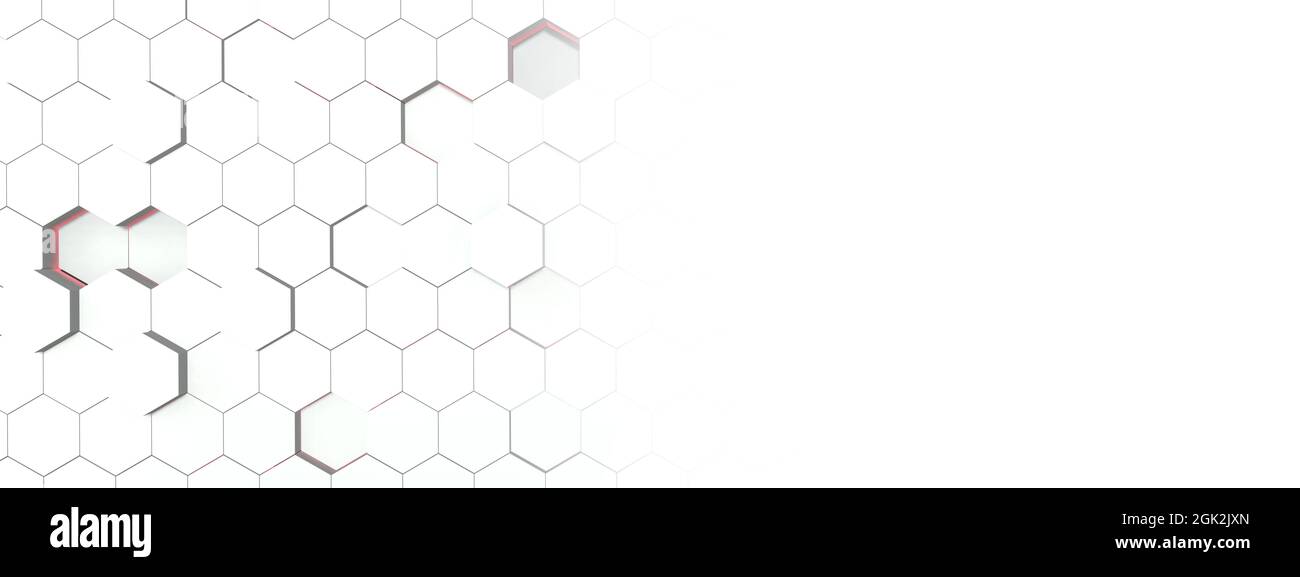 Hexagonal grid surface. Geometry pattern. Abstract white hexagon with ...
