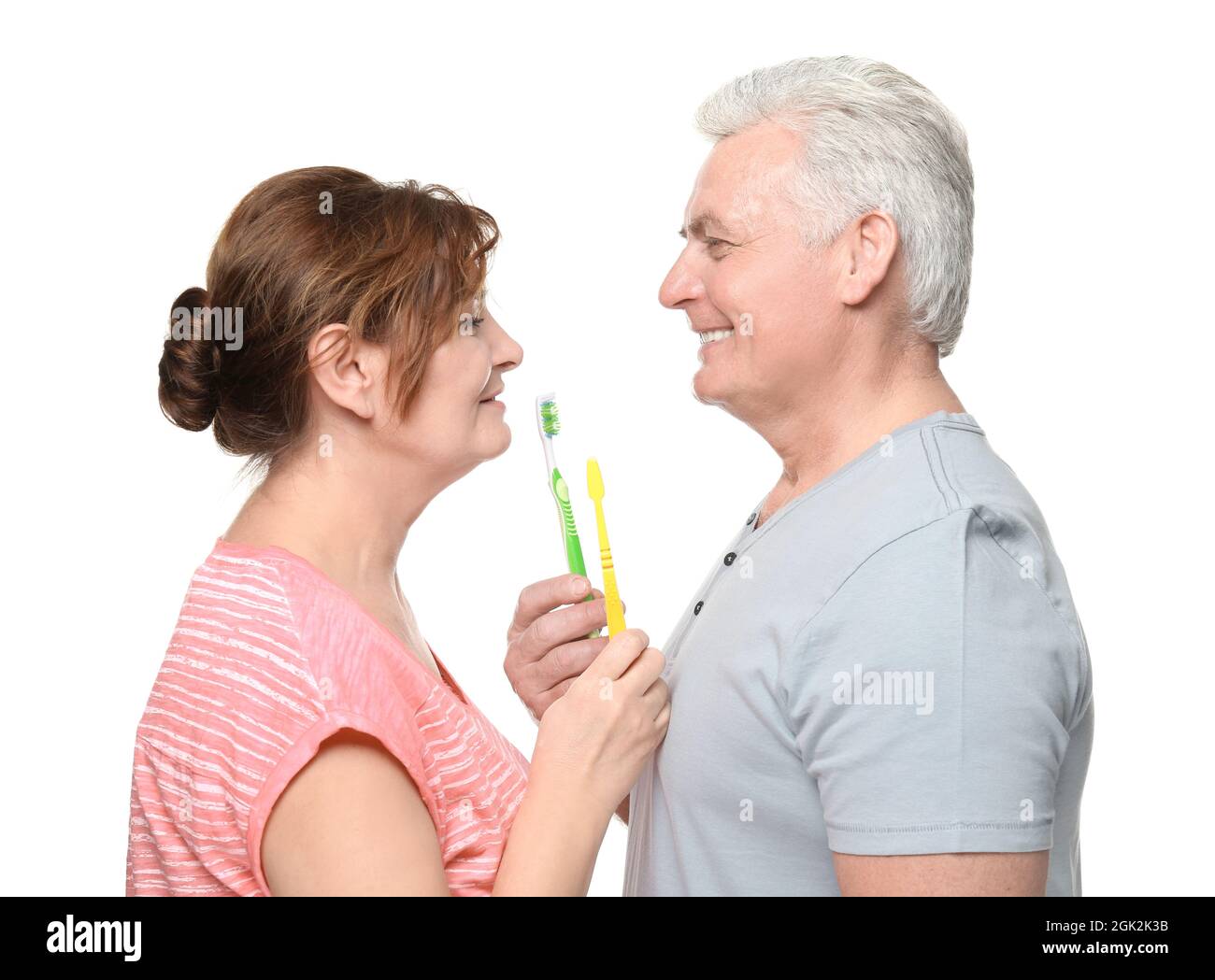 Brush teeth couple Cut Out Stock Images & Pictures - Alamy