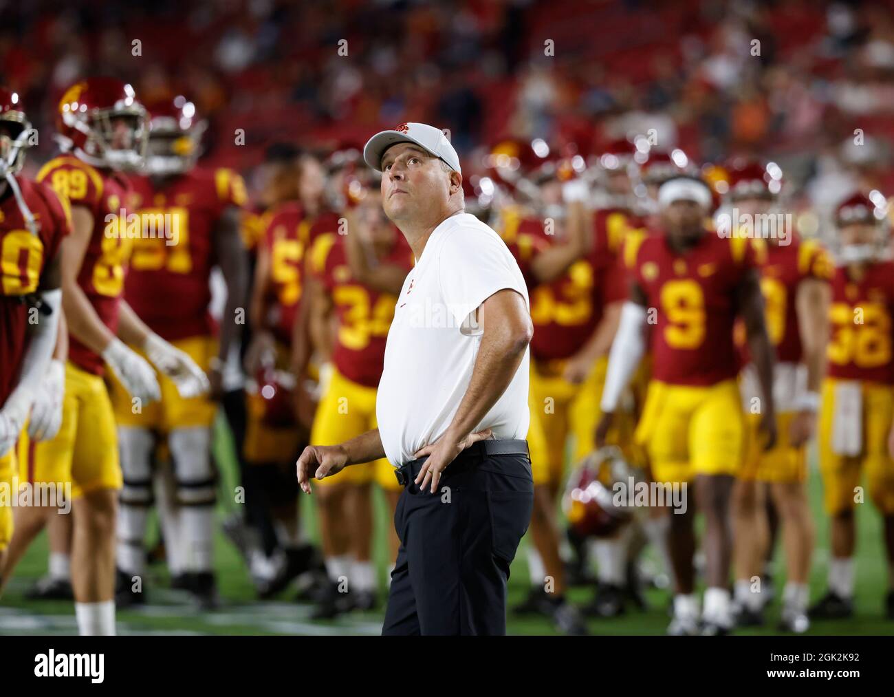 September 11, 2021 USC Trojans head coach Clay Helton in action during ...