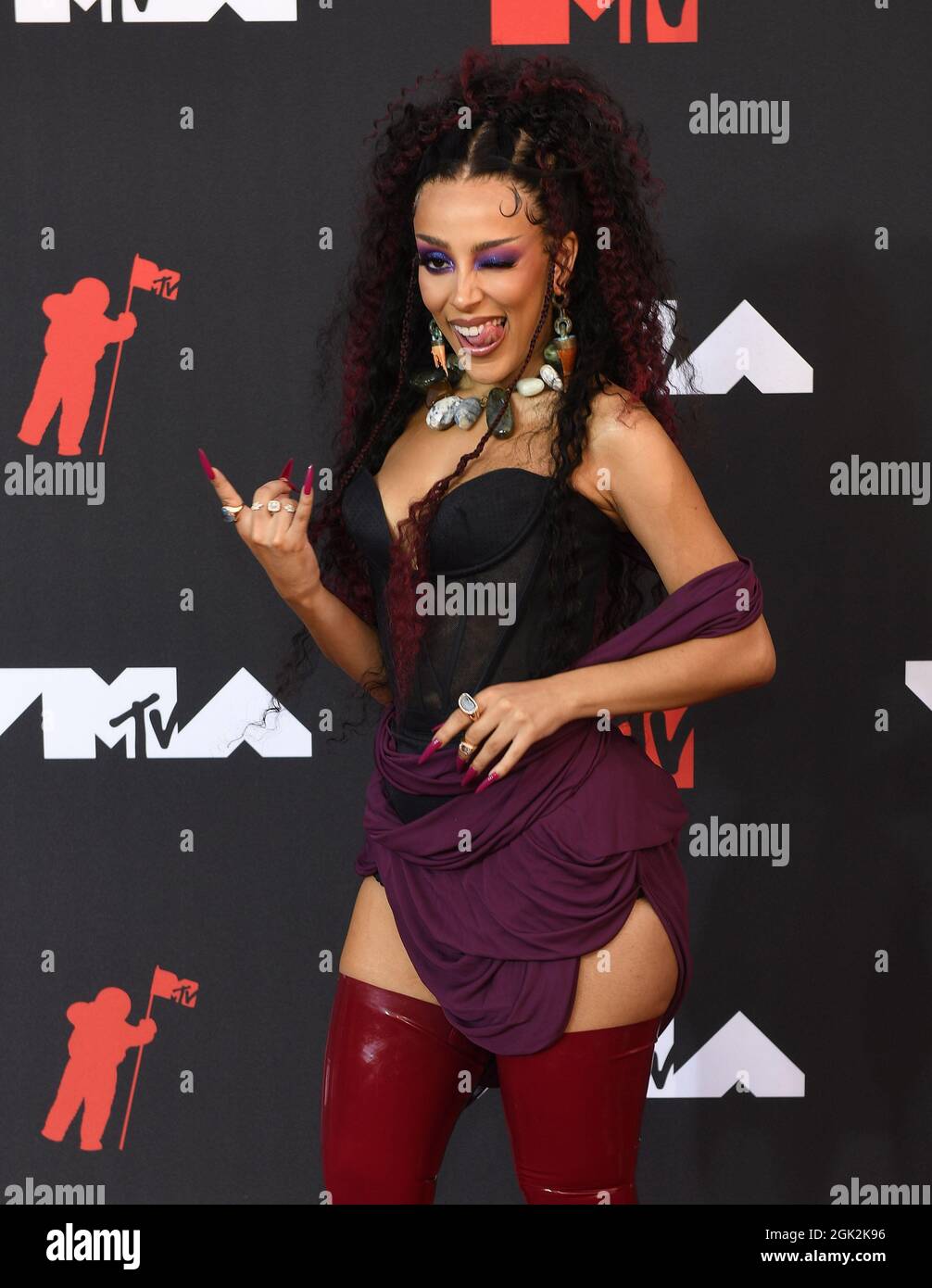 Doja Cat attends the 2021 MTV Video Music Awards at Barclays Center on ...