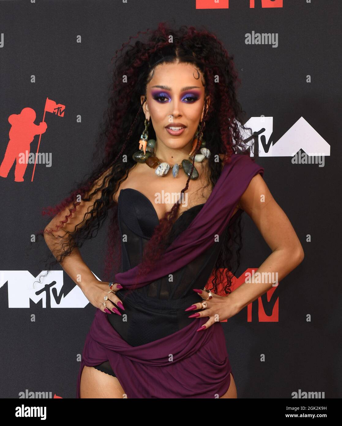 Doja Cat attends the 2021 MTV Video Music Awards at Barclays Center on ...