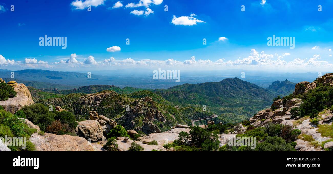Santa Catalina mountains as seen from the Windy Point Vista overlook on ...