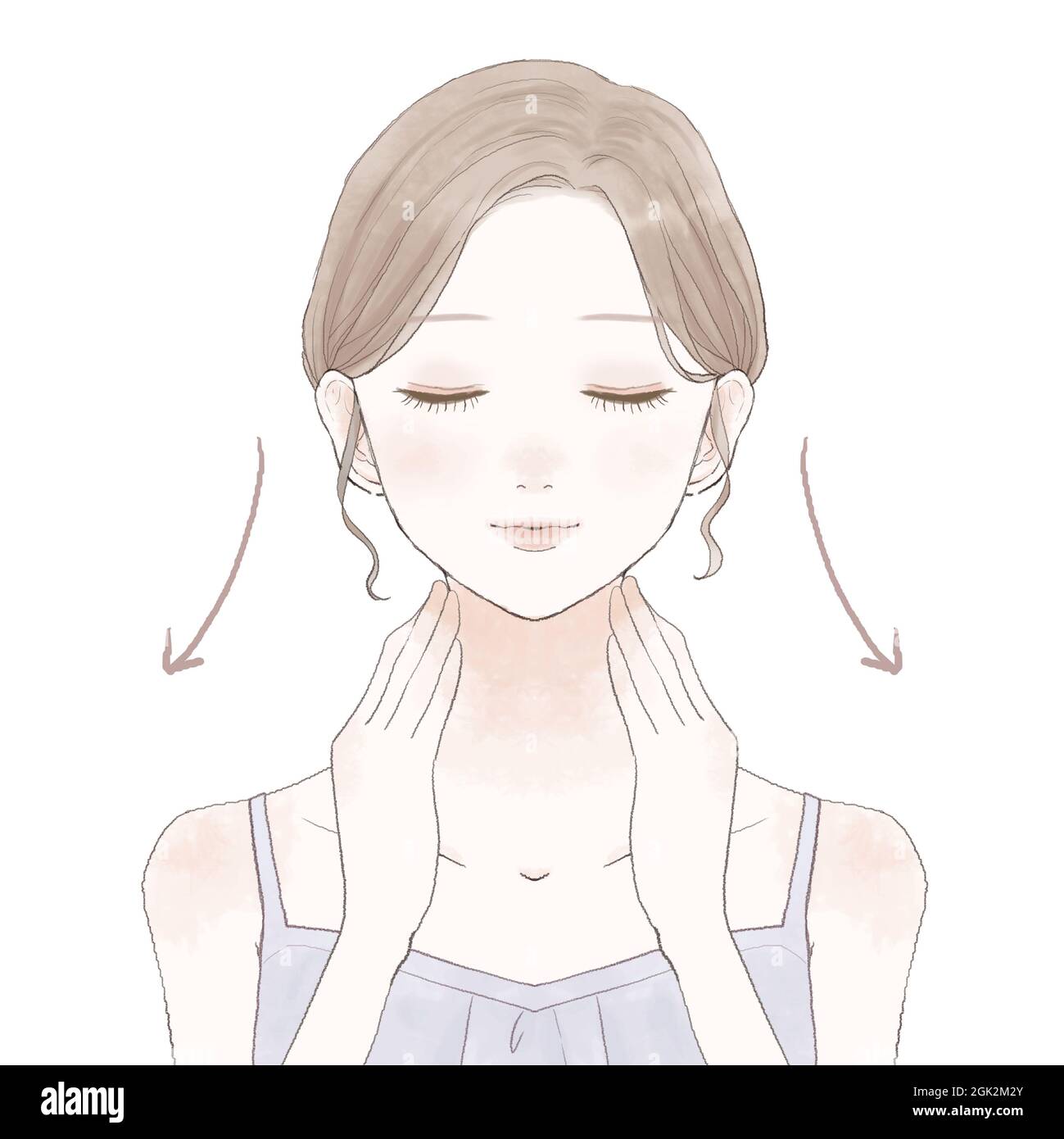 Woman hands on neck illustration hi-res stock photography and images ...