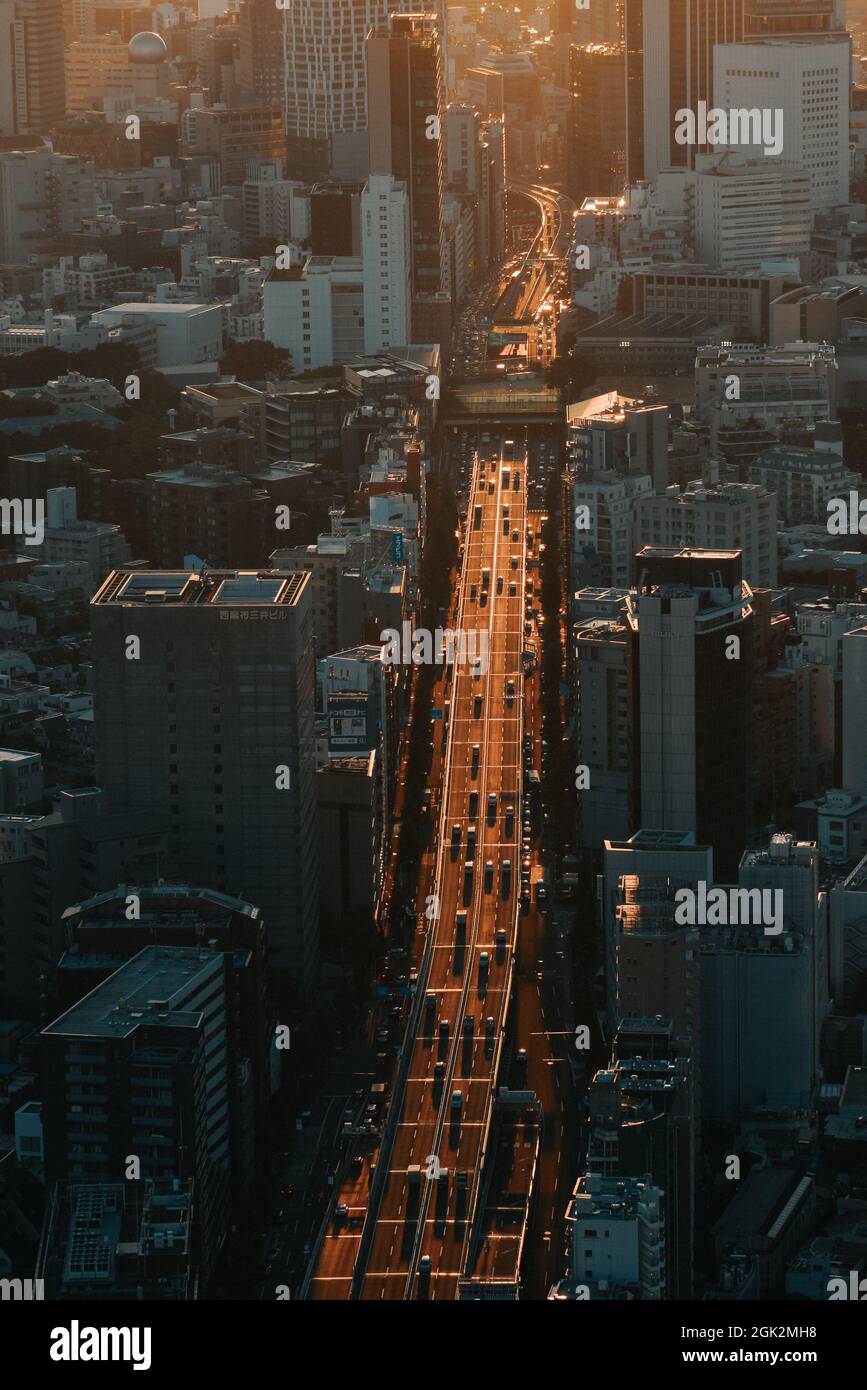 Ariel view of city sunrise hi-res stock photography and images - Alamy