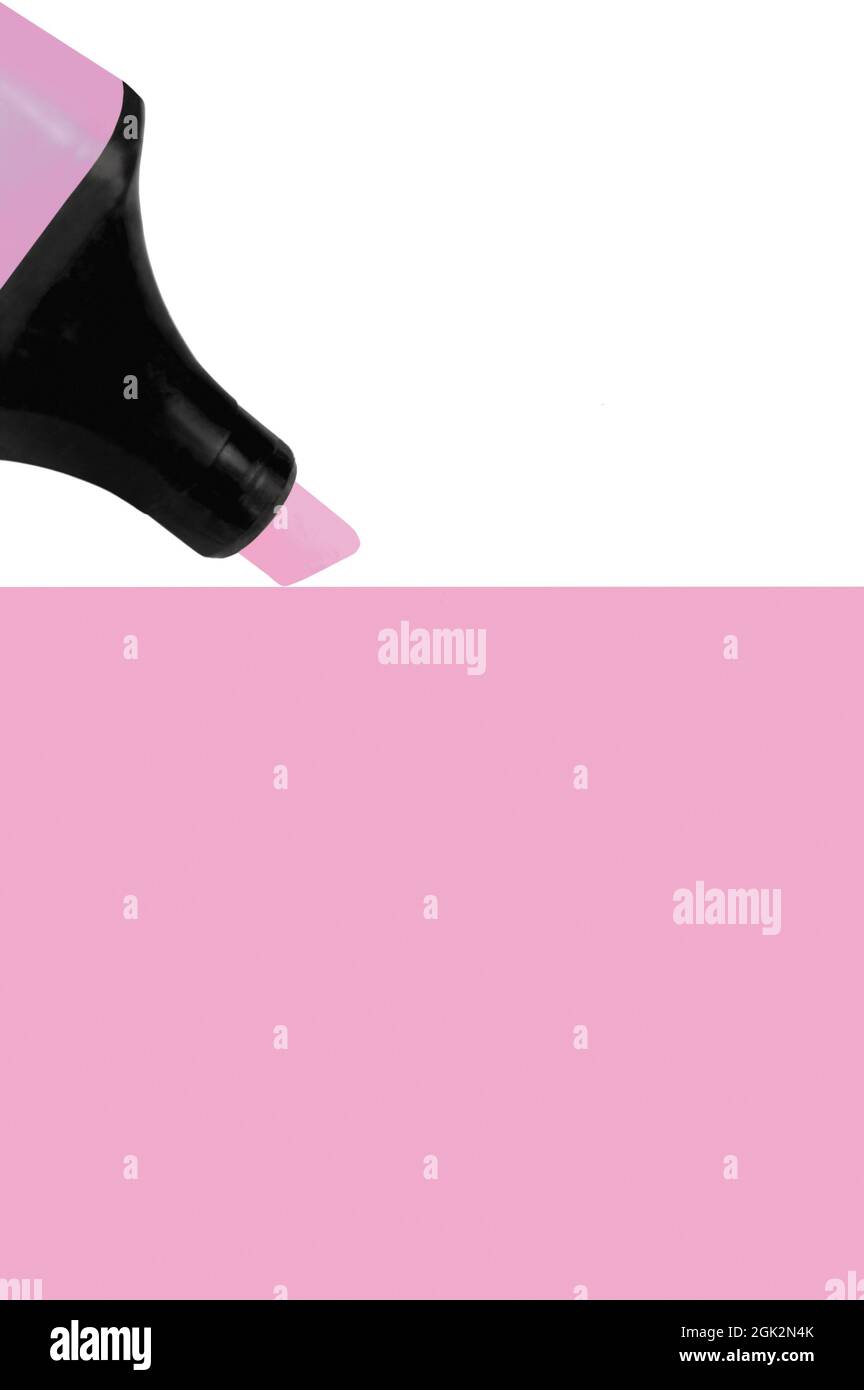 Bright electric fluorescent neon pink felt tip pen marker highlighter ...