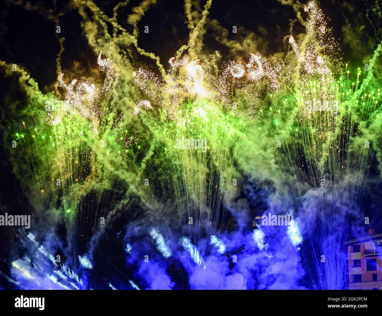 Krakow, Poland. 11th Sep, 2021. Fireworks and pyrotechnics show. The ...