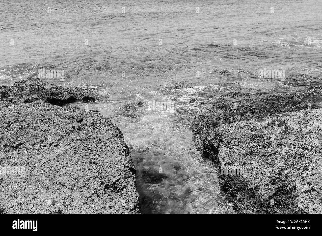 Horizontal view of the ground's geological formation on the ocean's ...