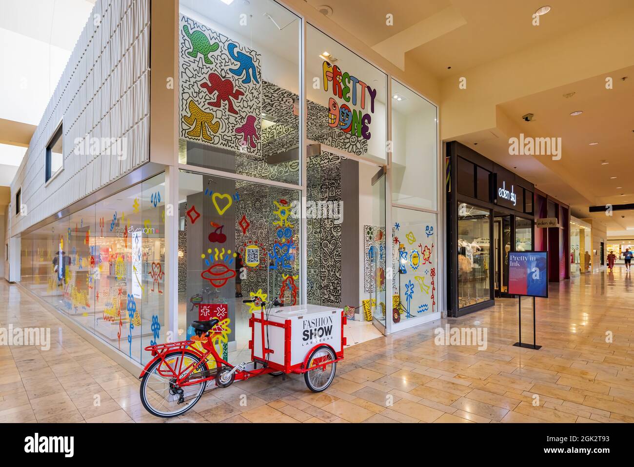 Las Vegas, JUL 30, 2021 - Pretty Done art show display in the Fashion ...