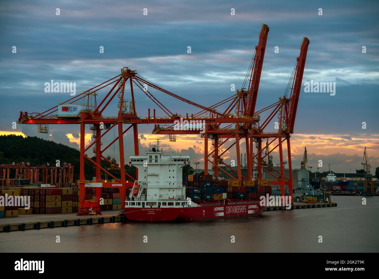 Baltic Container Terminal Gdynia during Morning Stock Photo - Alamy