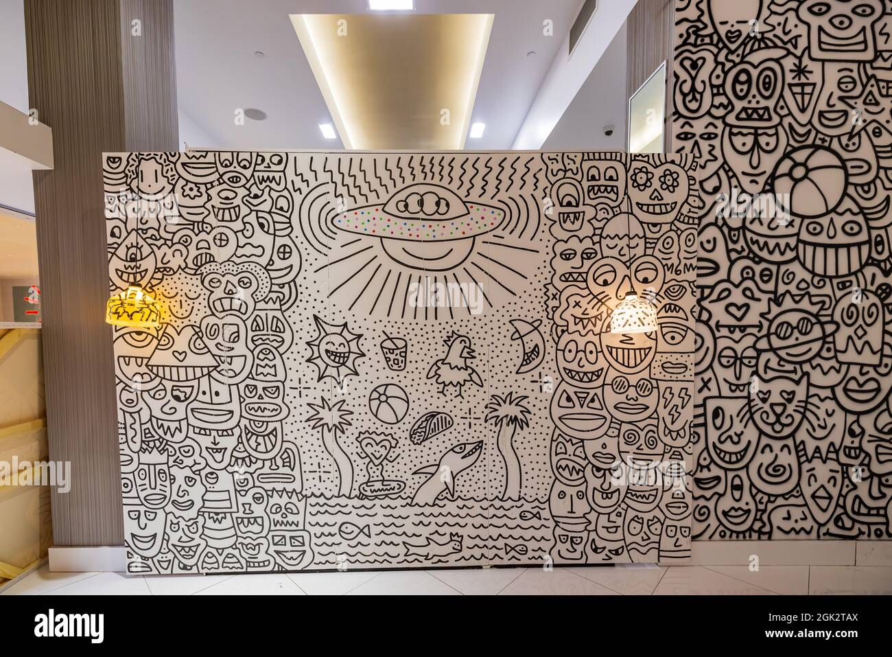 Las Vegas, JUL 30, 2021 - Pretty Done art show display in the Fashion ...