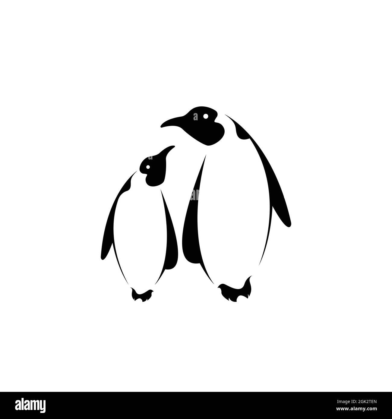 Vector of two penguin design on white background. Easy editable layered ...