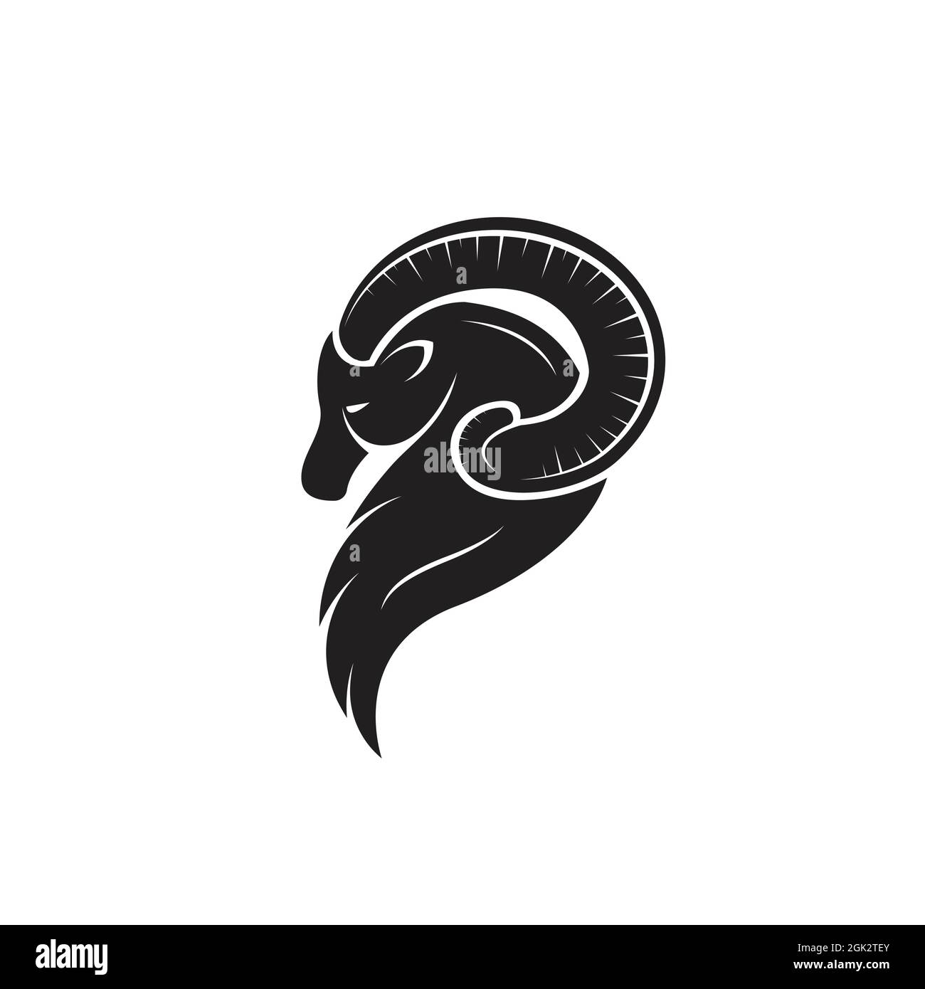 Vector of goat head design on white background. Easy editable layered ...